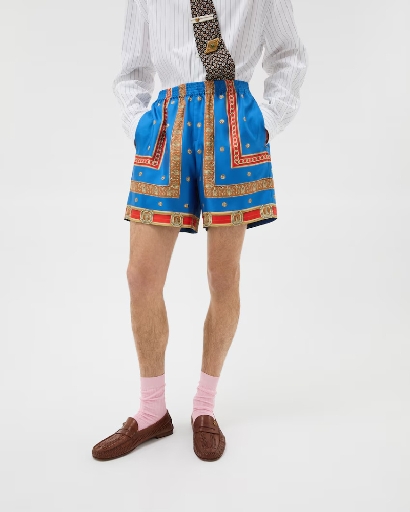 VERSACE Versace Printed Silk Shorts